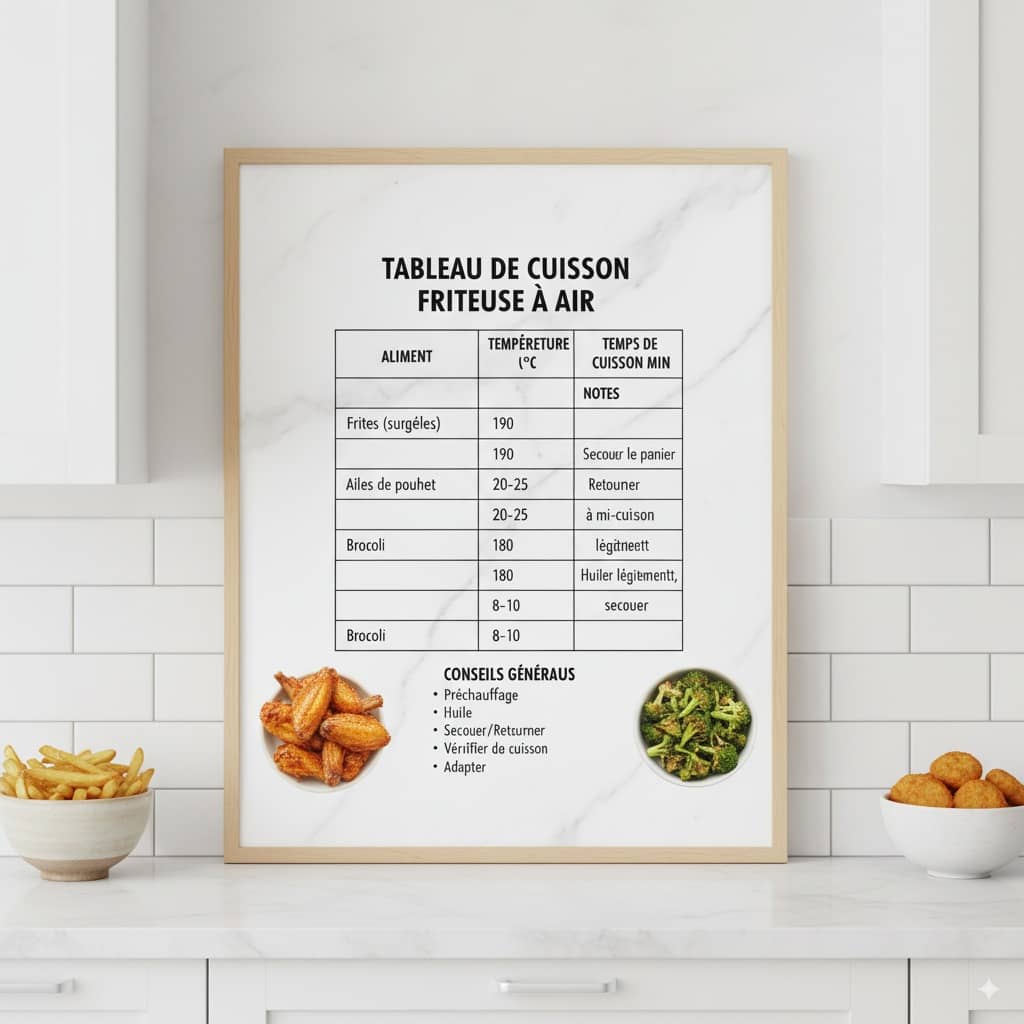L'atelier AirFryer - Tableau des températures de cuisson ...